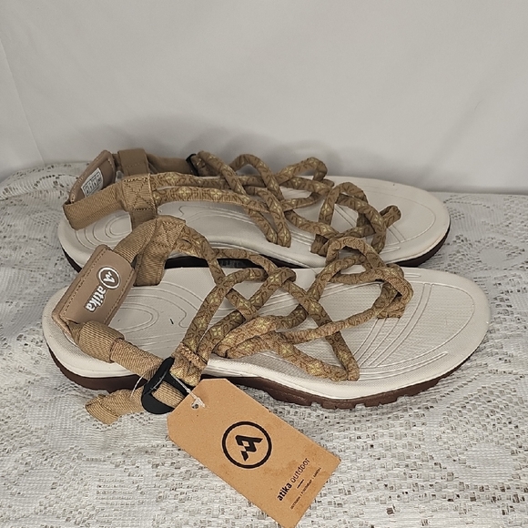 Atika | Shoes | Nwt Atika White Strappy Hiking Walking Camping Sandals ...